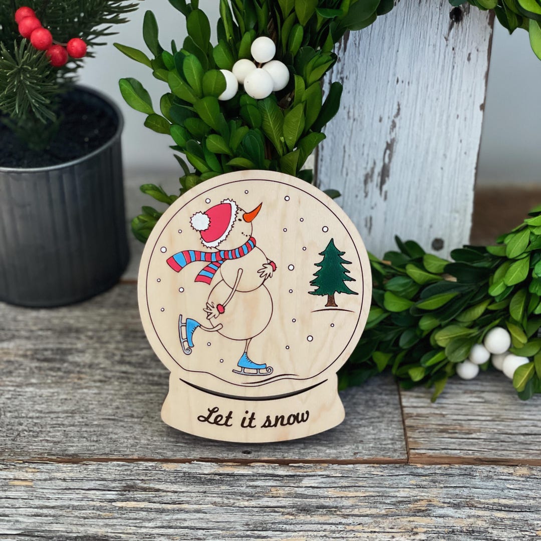 Customizable Skating Snowman in a Snow Globe Gift Card/money Holder and ...