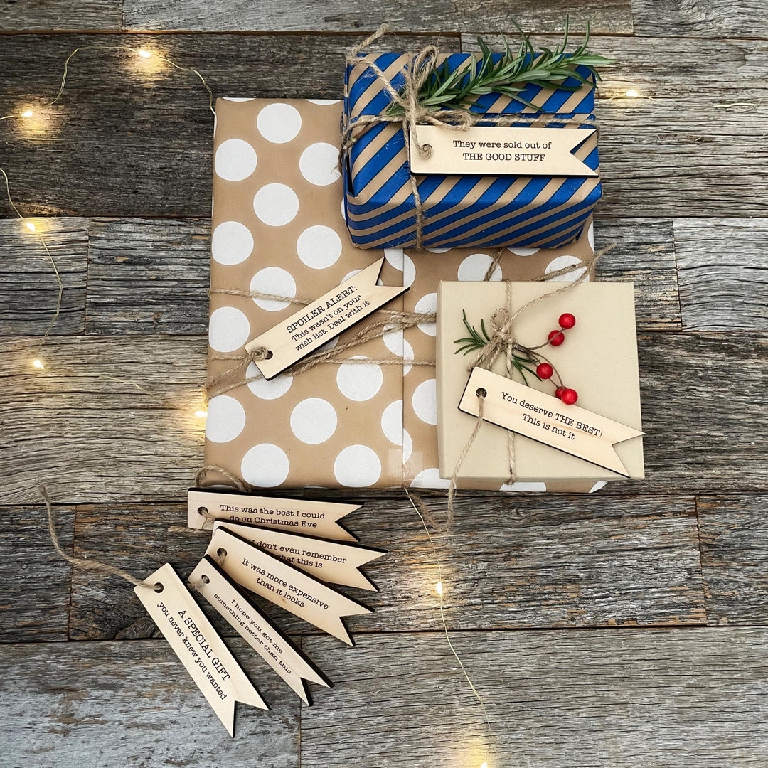 Funny Christmas Gift Tags, Laser Cut Gift Tags, Laser Engraved Wood ...