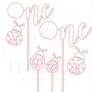 Adorable Cursive Cake and Cupcake Topper for Baby's First Birthday With ...