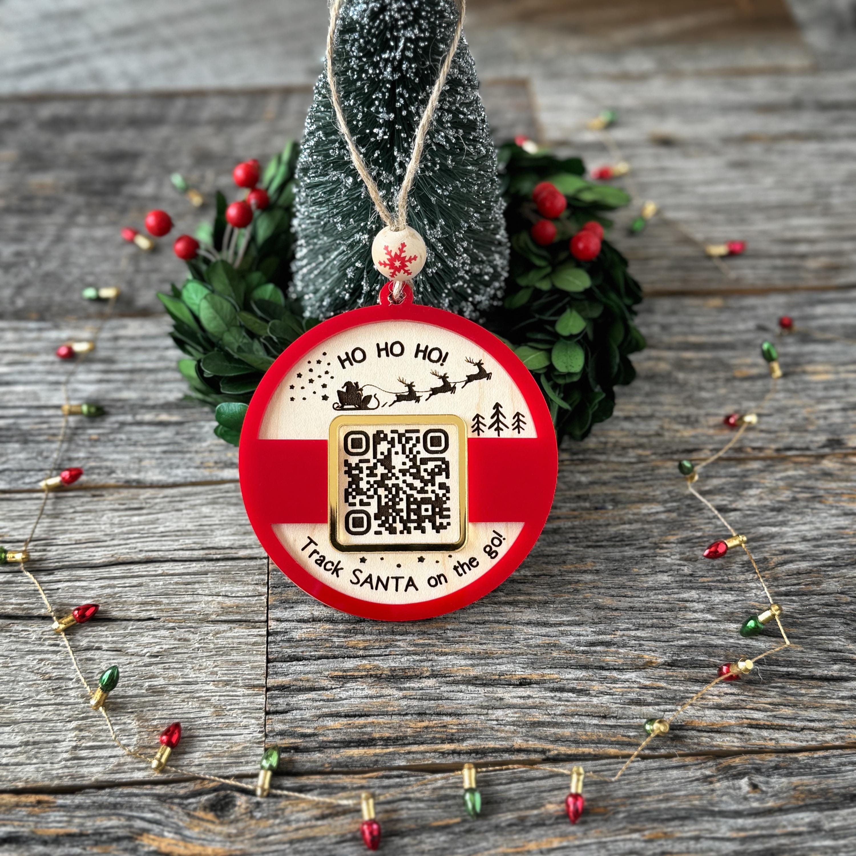Santa Tracker Ornament Laser Cut File: Christmas QR Code (digital ...