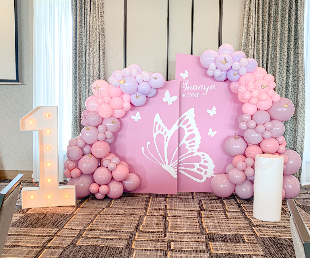Custom Butterfly Balloon Arch Kit - Pink Garland & Backdrop for Baby ...