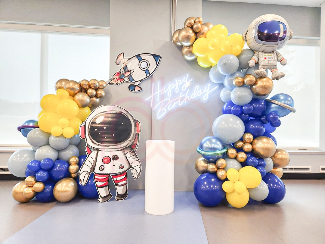 Space Themed Balloon Arch & Garland Kit | Astronaut Birthday Decor ...