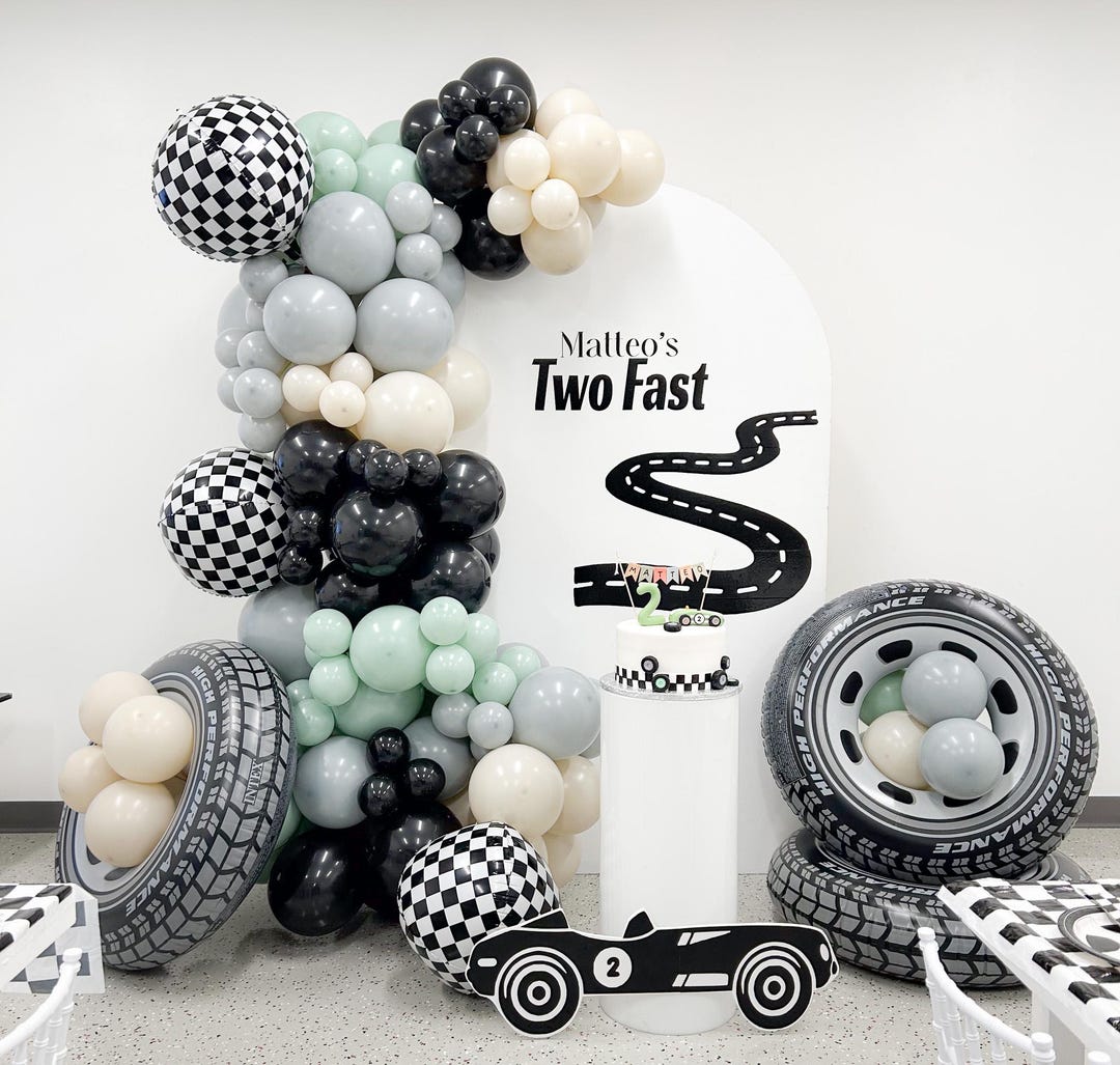 Race Car Theme Balloon Garland Kit Backdrop – Perfect for Birthday ...