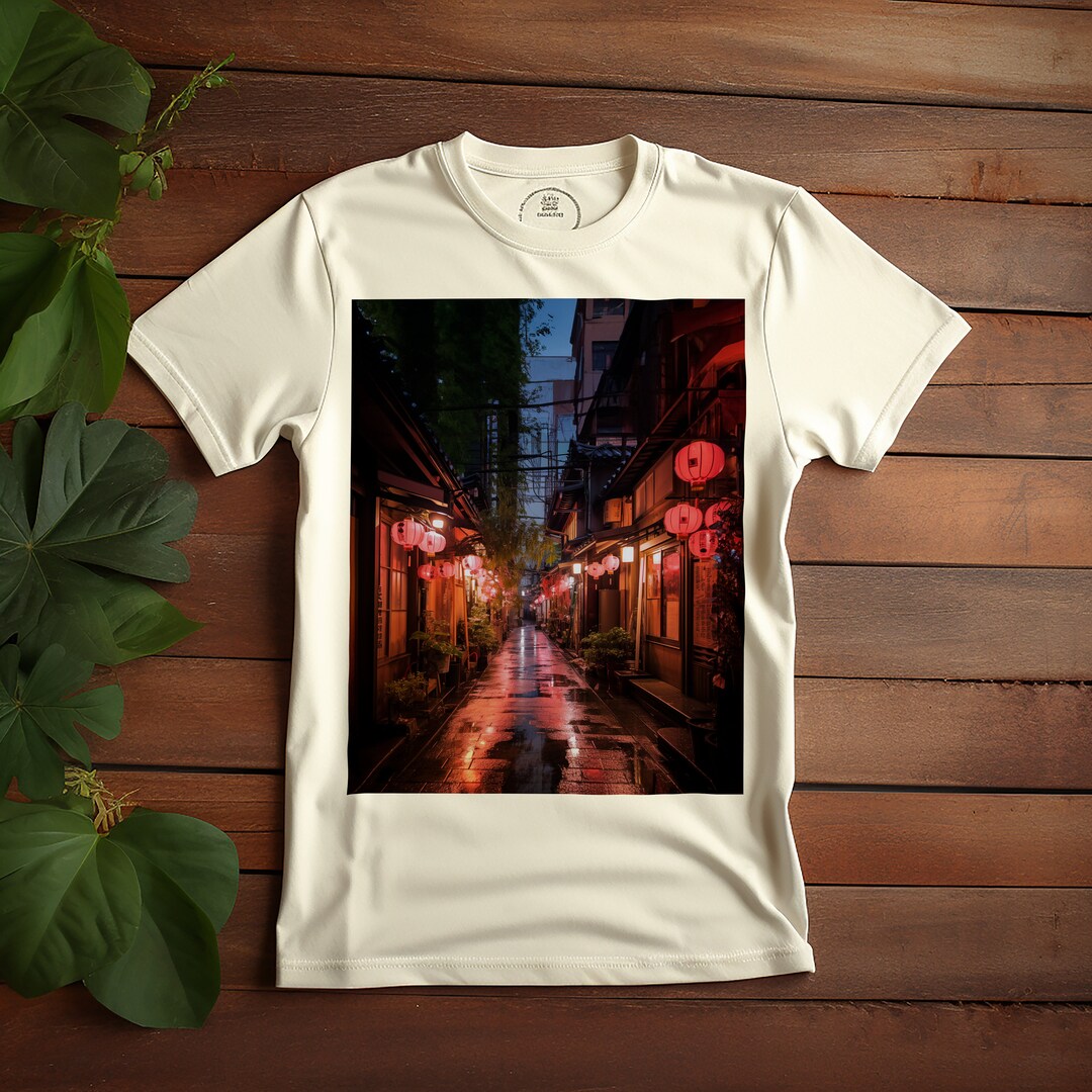 Japanese Print Graphic Tee, Screen Print T-shirt, Graphic Tee With ...