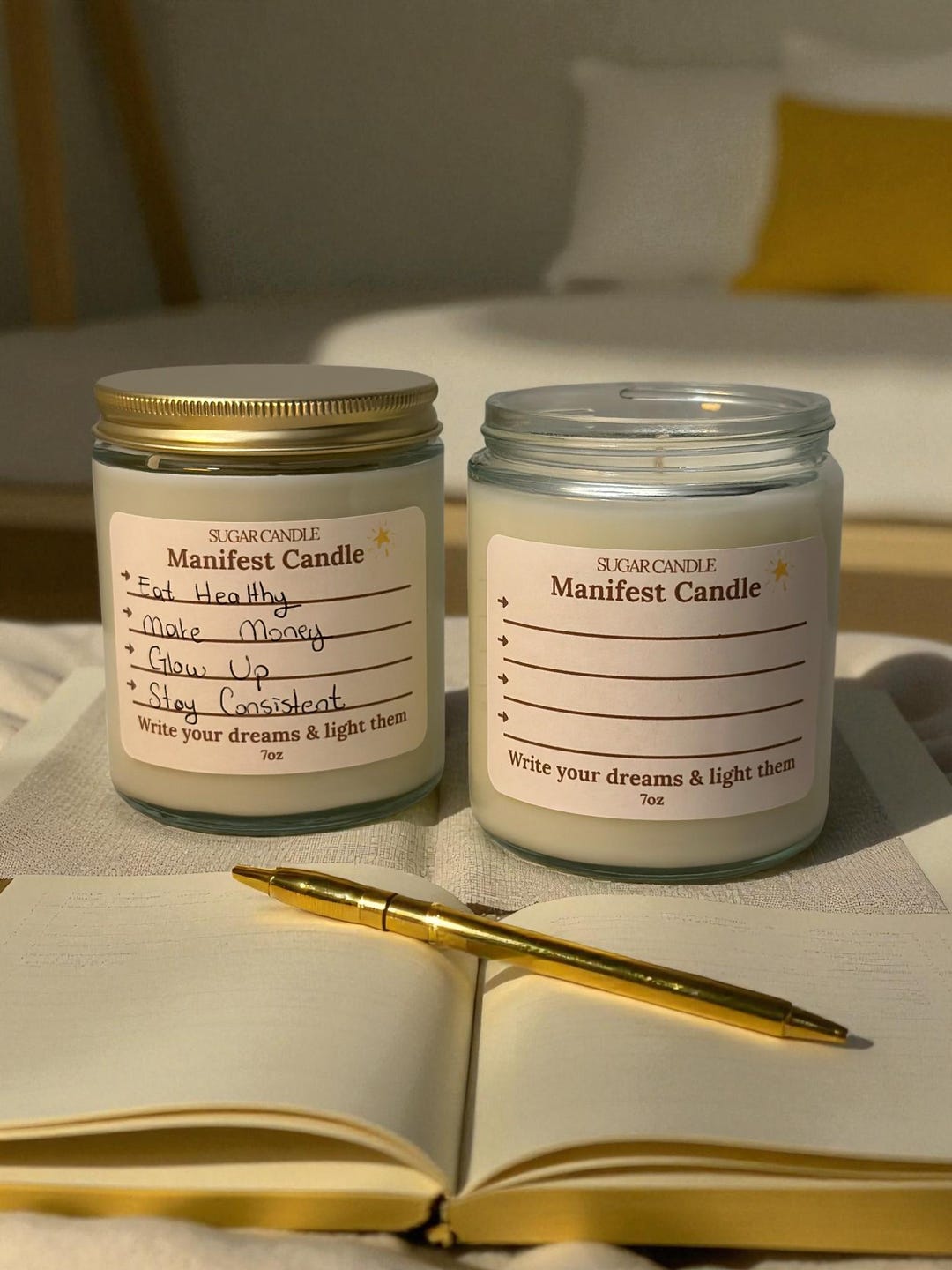 Manifest Candle: Write Your Dreams & Light Them/ Vegan, Non Toxic ...