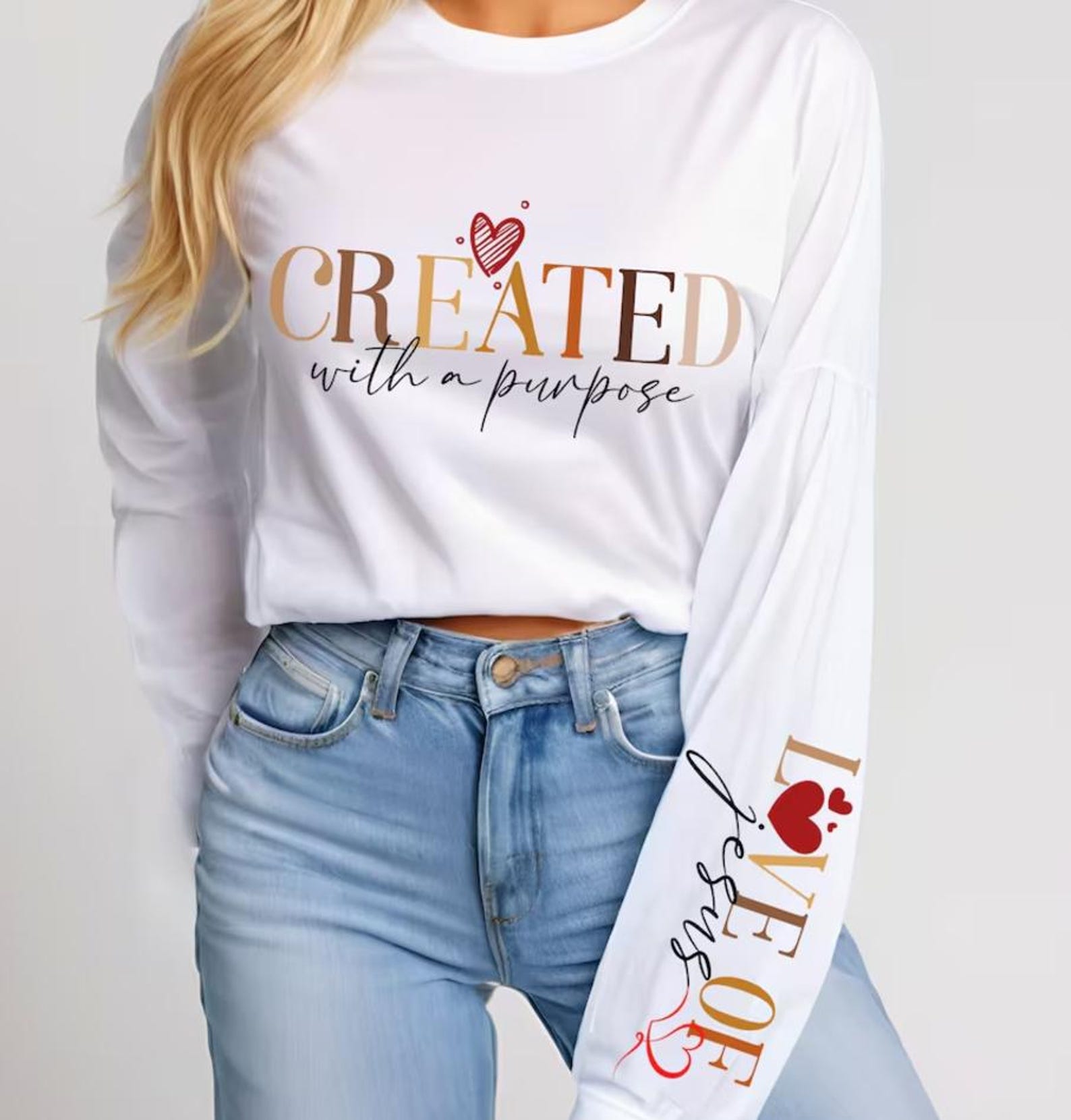 Created With A Purpose, Christian DTF Transfer, Ready to Press - Etsy