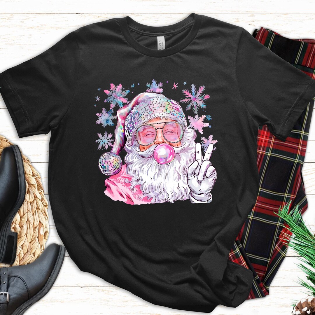 Pink Santa, Sunglasses, Peace Sign DTF Transfer, Ready to Press DTF ...