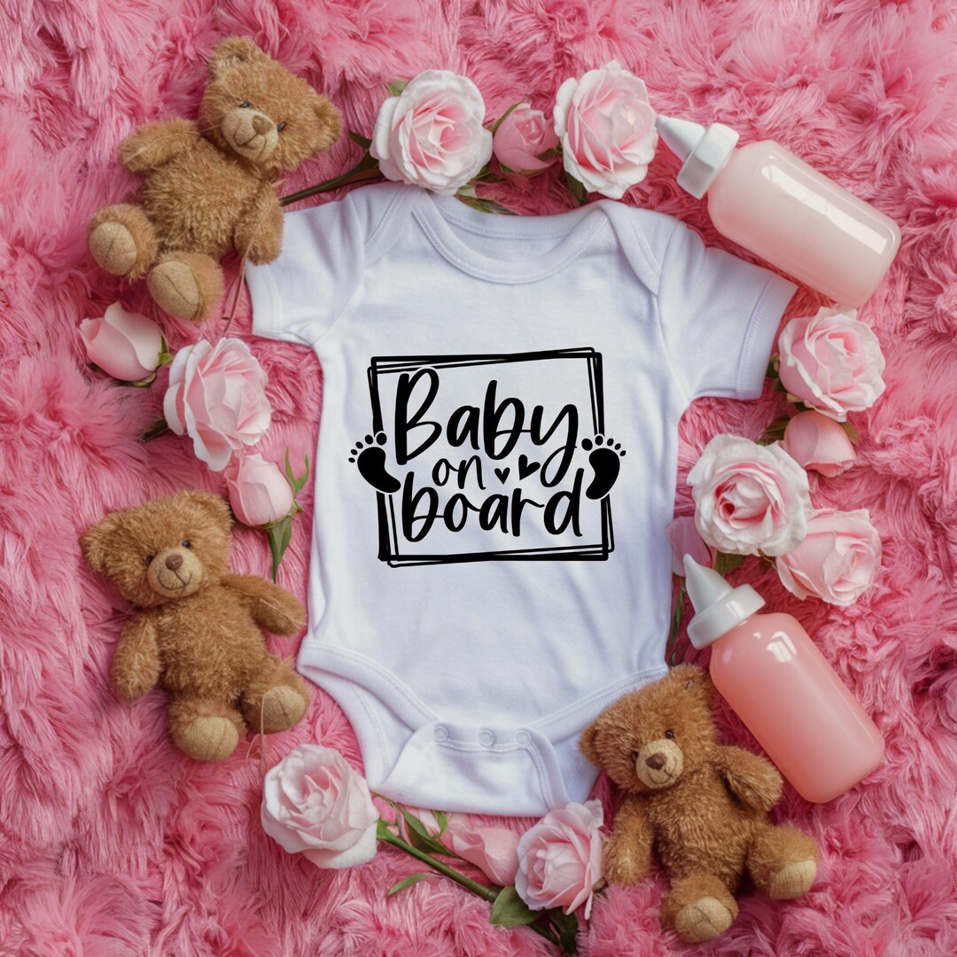 Baby on Board, Onesie, Baby, DTF Transfer, Ready to Press DTF Transfers ...