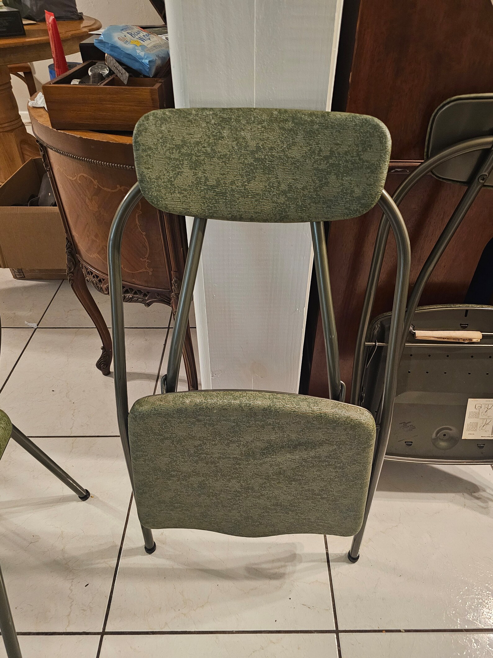 Set 4 Cosco Stylaire RARE Olive Green Metal Folding Chairs Retro Mid ...