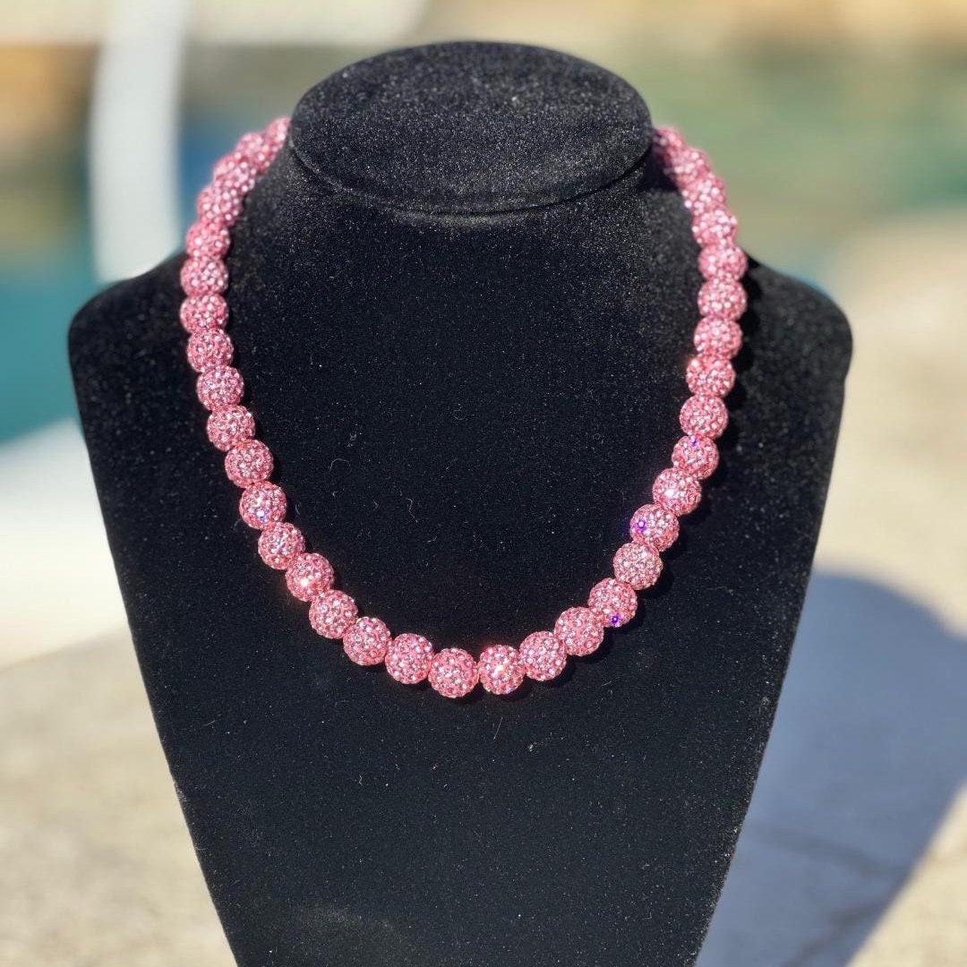 Baseball Necklace Handcrafted Necklace Custom Rhinestone Bead Necklace ...