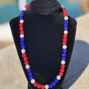 Baseball Necklace Handcrafted Necklace Custom Rhinestone Bead Necklace ...