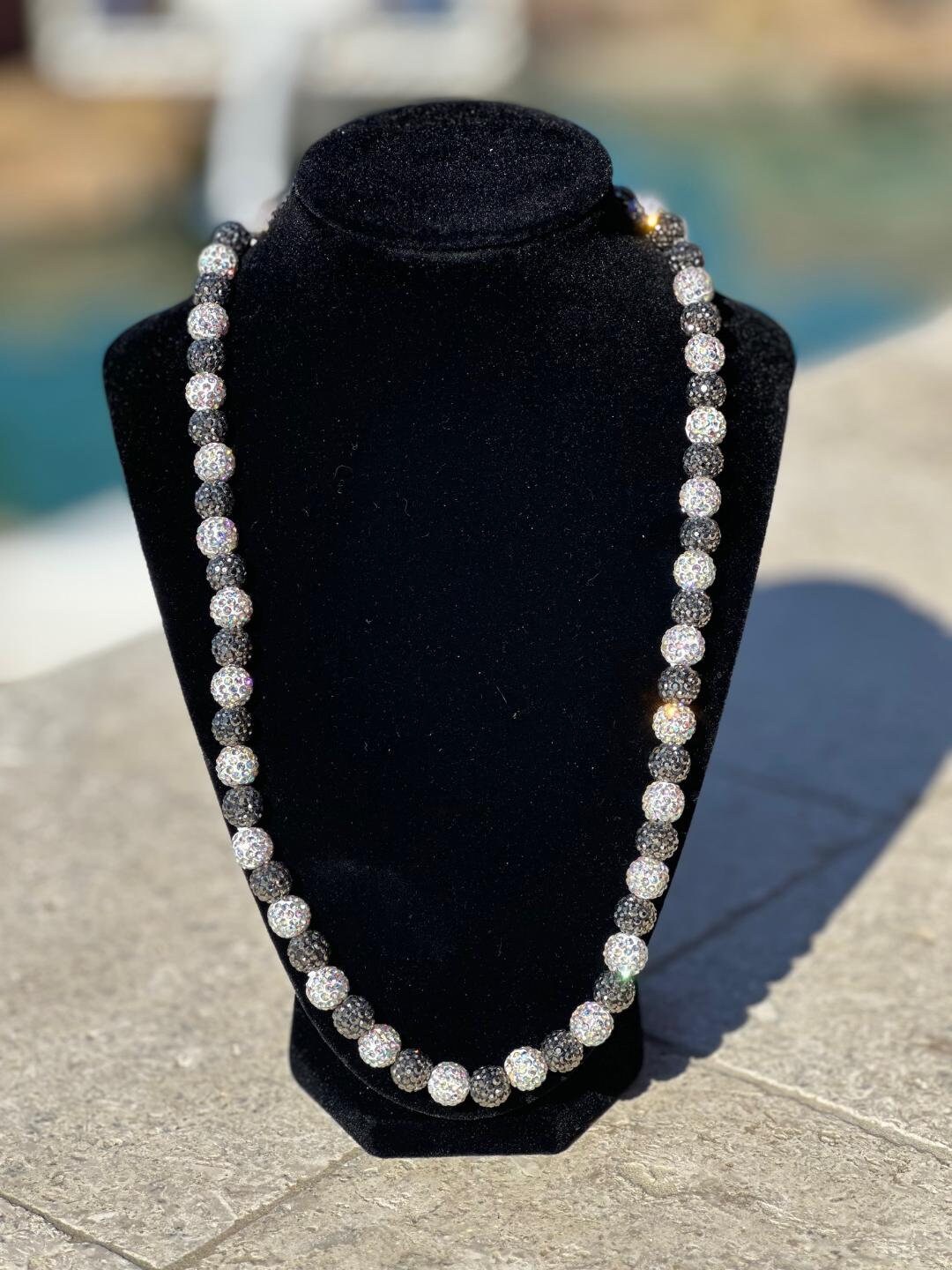 Baseball Necklace Handcrafted Necklace Custom Rhinestone Bead Necklace ...