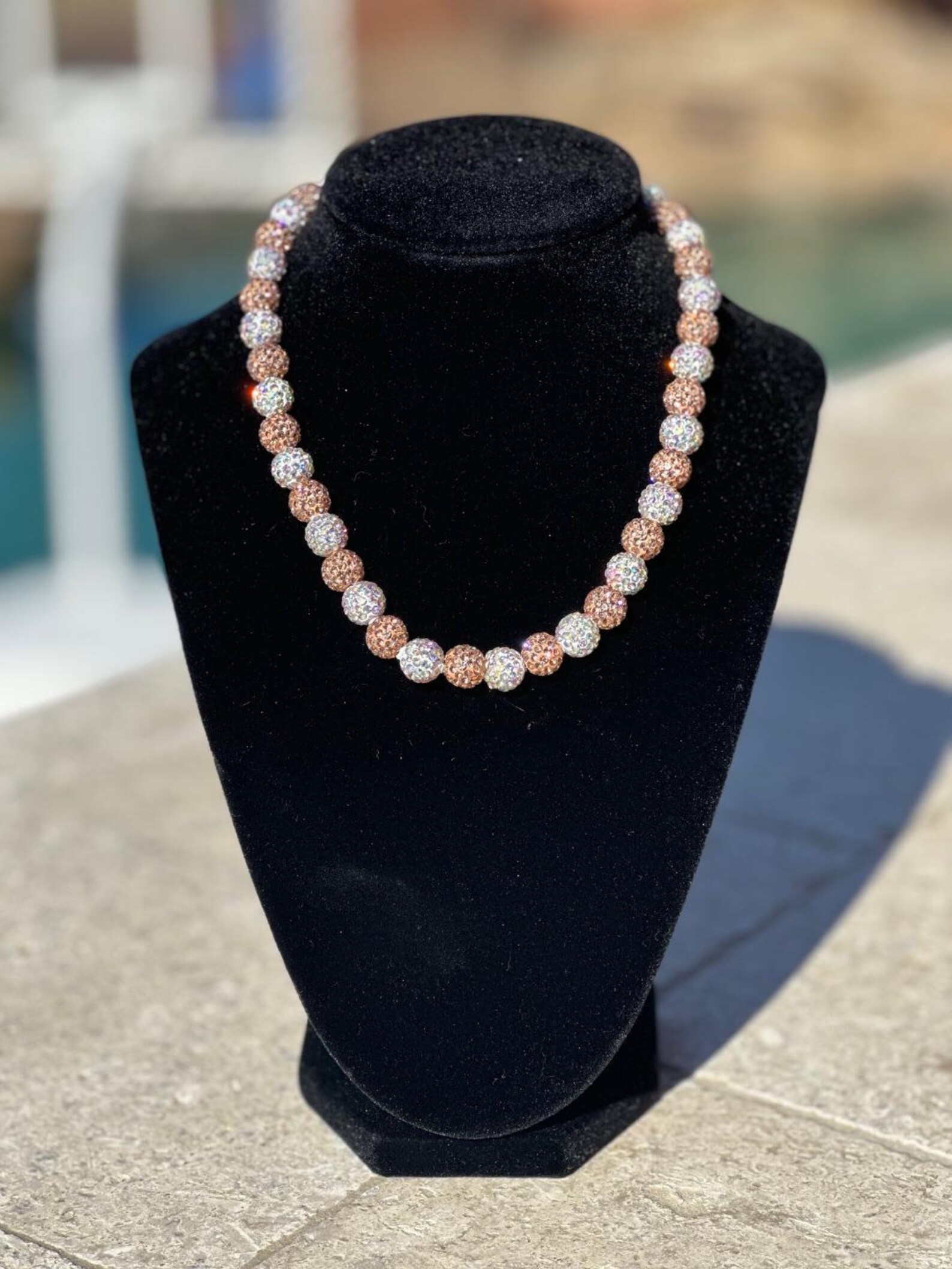 Baseball Necklace Handcrafted Necklace Custom Rhinestone Bead Necklace ...