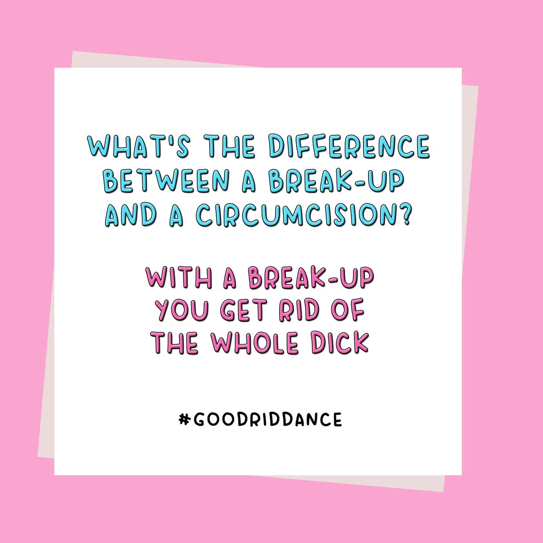 Funny Joke Break-up Greetings Card Thinking of You Divorce Greetings ...