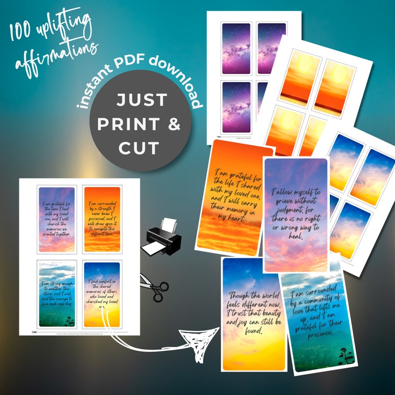 Printable Grief Affirmation Cards, Loss Affirmation Cards, Grief ...