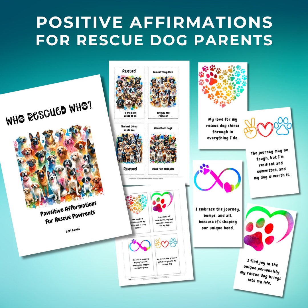 Positive Affirmation Cards for Rescue Dog Parents 3 Self-care FREEBIES ...
