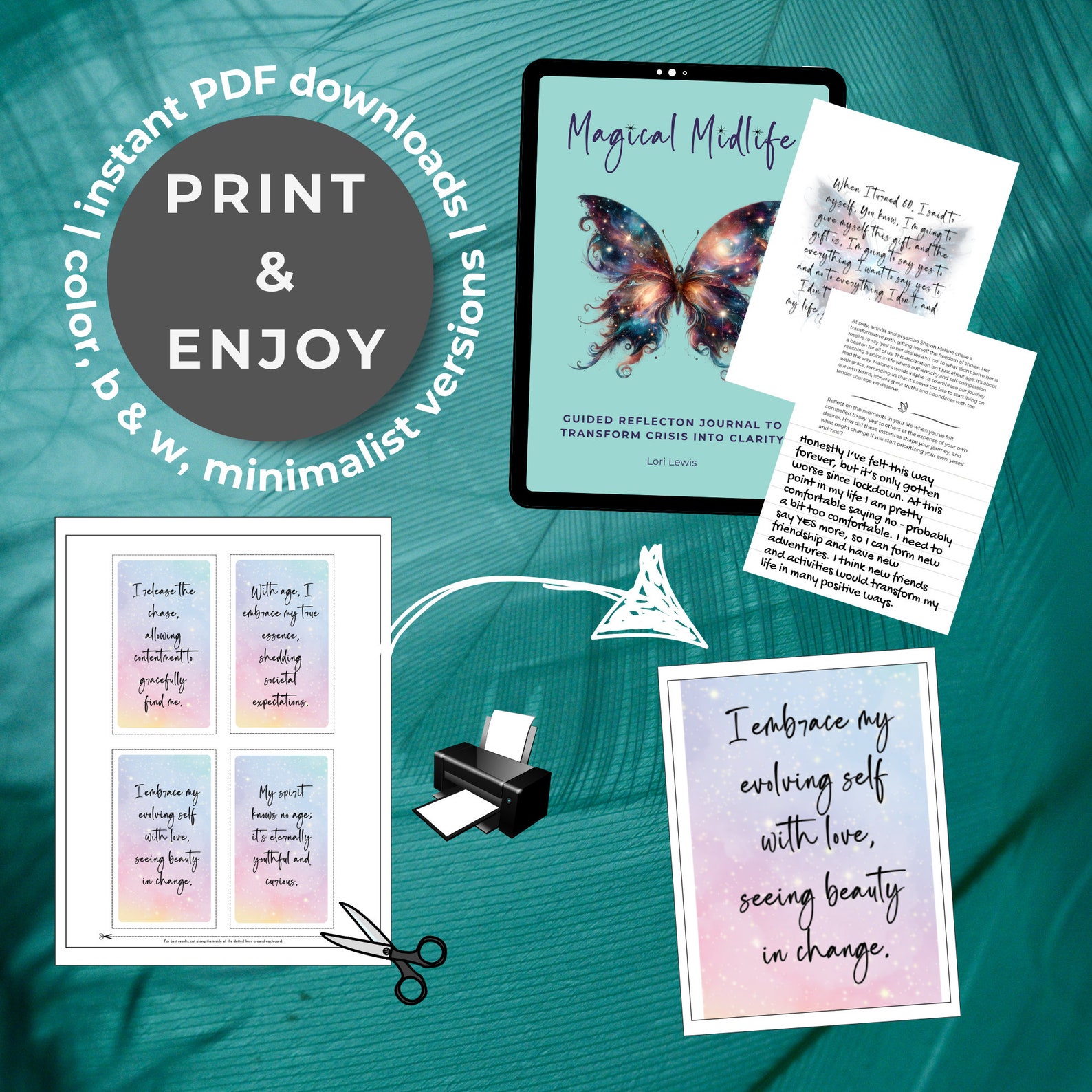 Printable Magical Midlife Guided Reflection Journal for Women, Daily ...