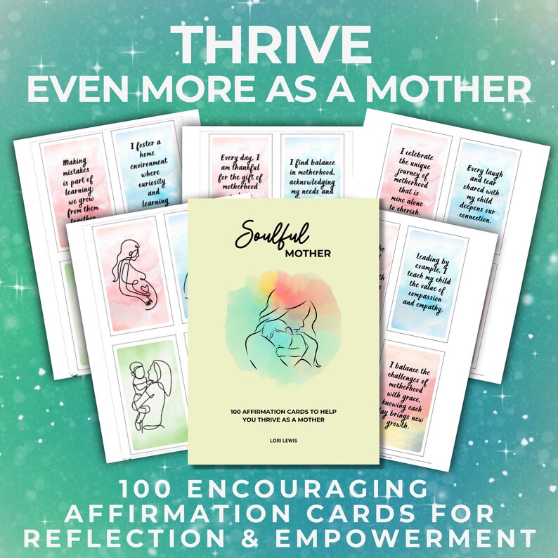 Self Care Affirmation Cards for Mothers, Positive Affirmation Cards for ...