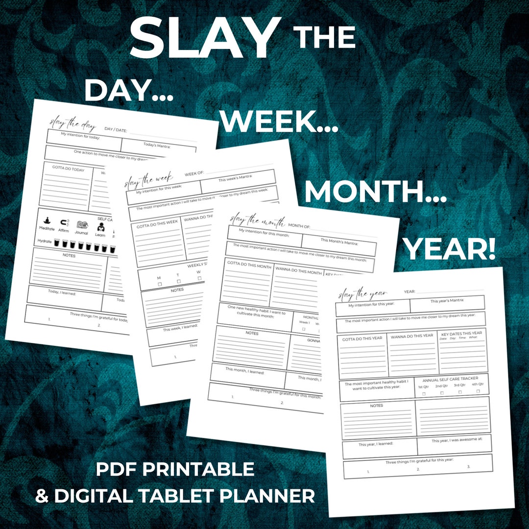 Slay the Day Goodnotes Planner Pages, Printable Daily Goodnotes Planner ...
