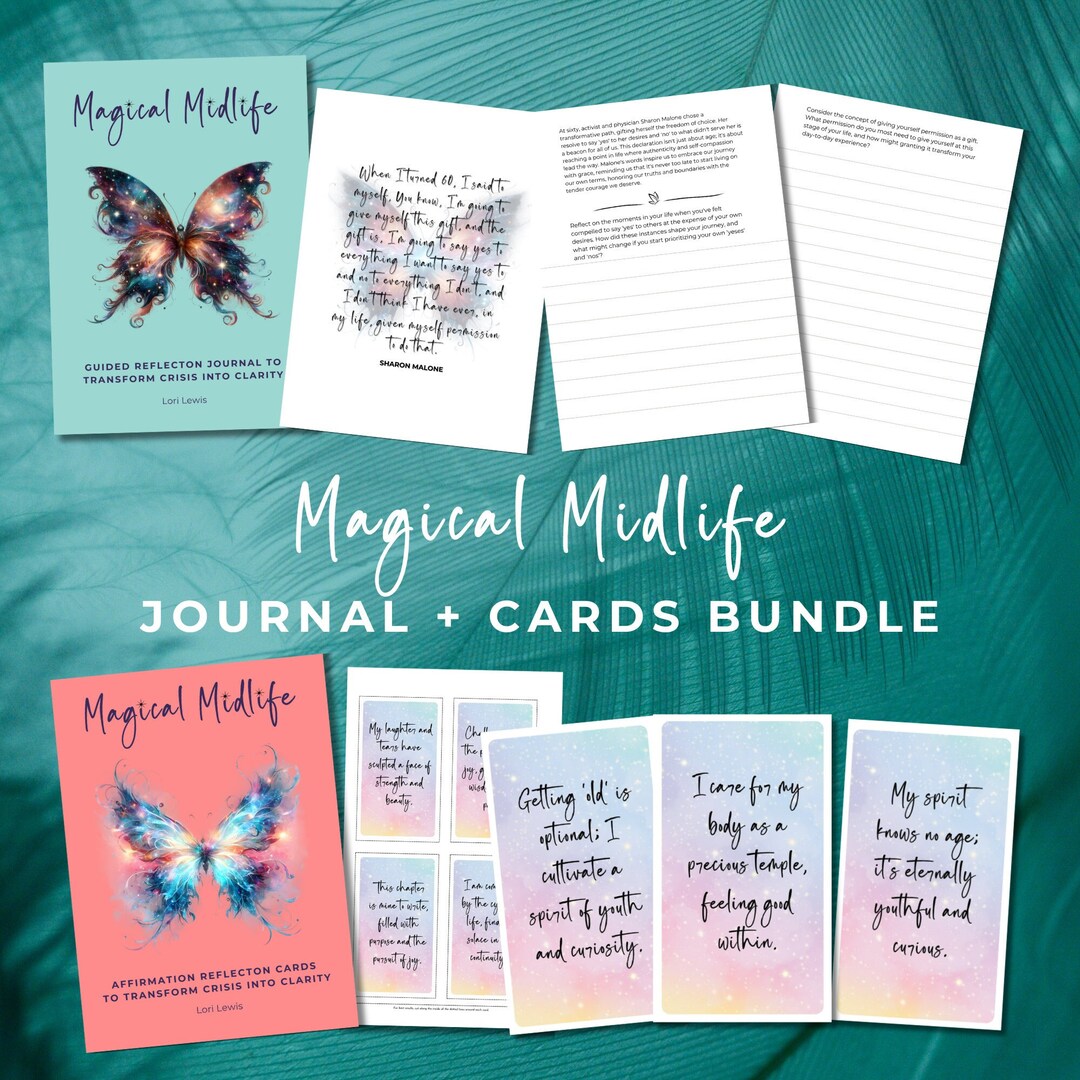 Printable Midlife Wellness Journal and Affirmation Cards, Wellness ...
