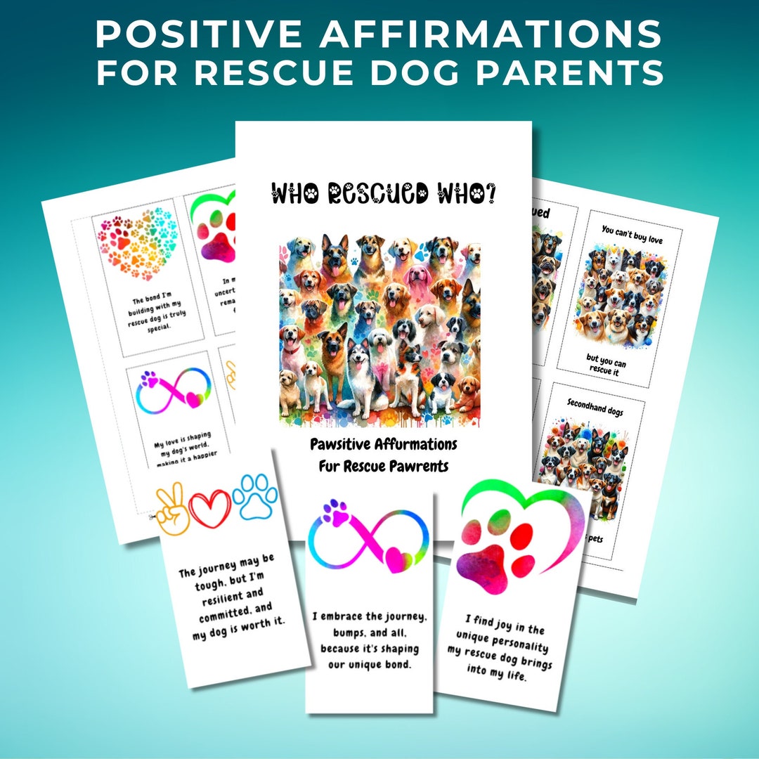 Rescue Dog Parents Affirmation Cards, Positive Affirmation Cards for ...
