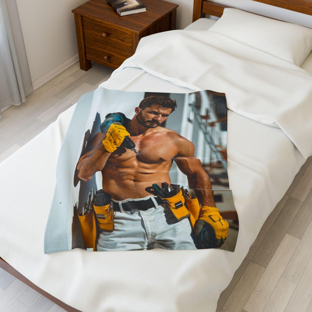 Muscle Man Velveteen Plush Blanket: Funny Beefcake Gift - Etsy