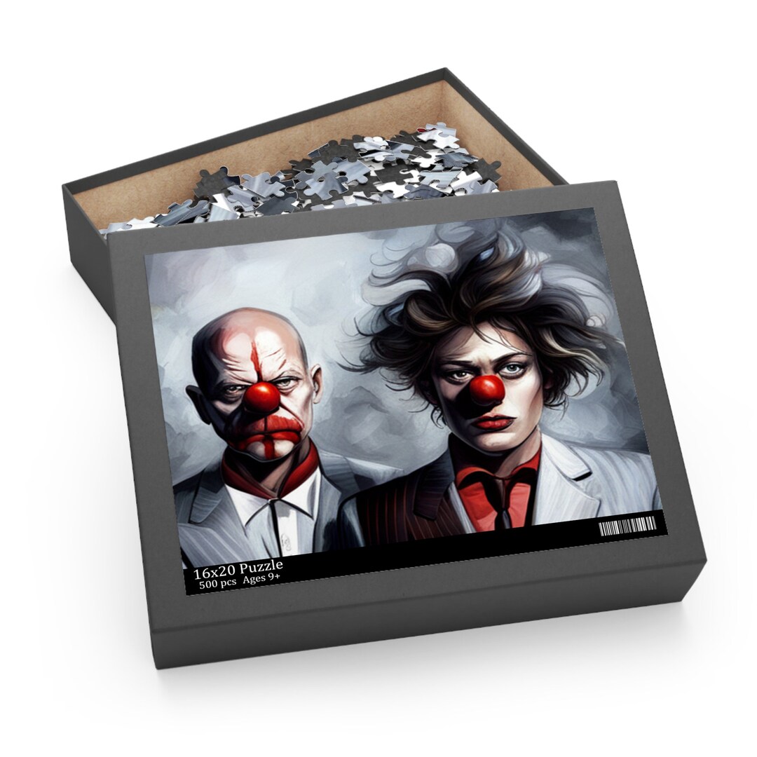 Two Creepy Clowns Scary Puzzle. Makes a Great Gift. 120, 252, 500-piece ...