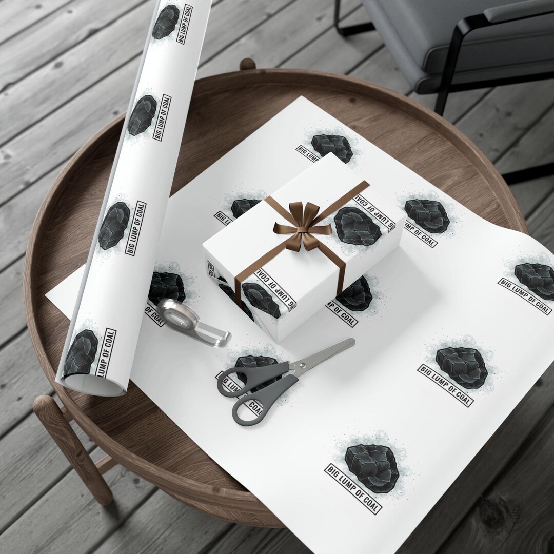 Big Lump of Coal Christmas Gift Wrap Papers, Funny Coal Pattern ...