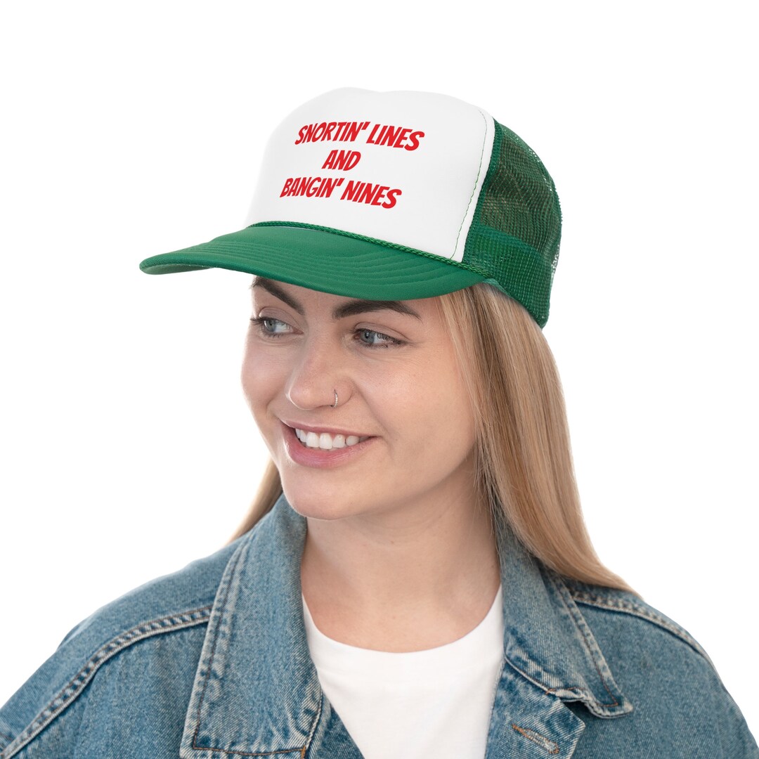 Snortin Lines and Bangin Nines! Funny Old School Mesh Snap Back One ...