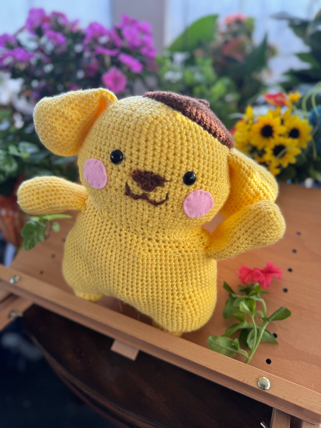 Crochet Yellow Dog Plush, Amigurumi Soft Puppy Animals Kawaii Cute ...