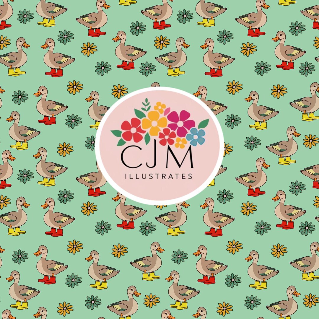 Cute Ducks in Wellies - Digital Seamless Pattern - Etsy