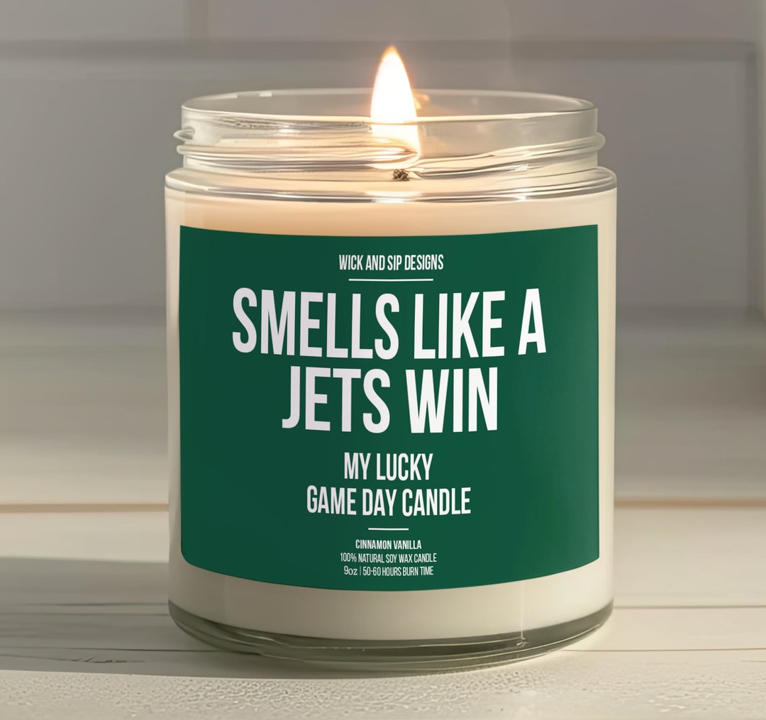 Smells Like A Jets Win New York Jets My Lucky Game Day Candle Gift for ...