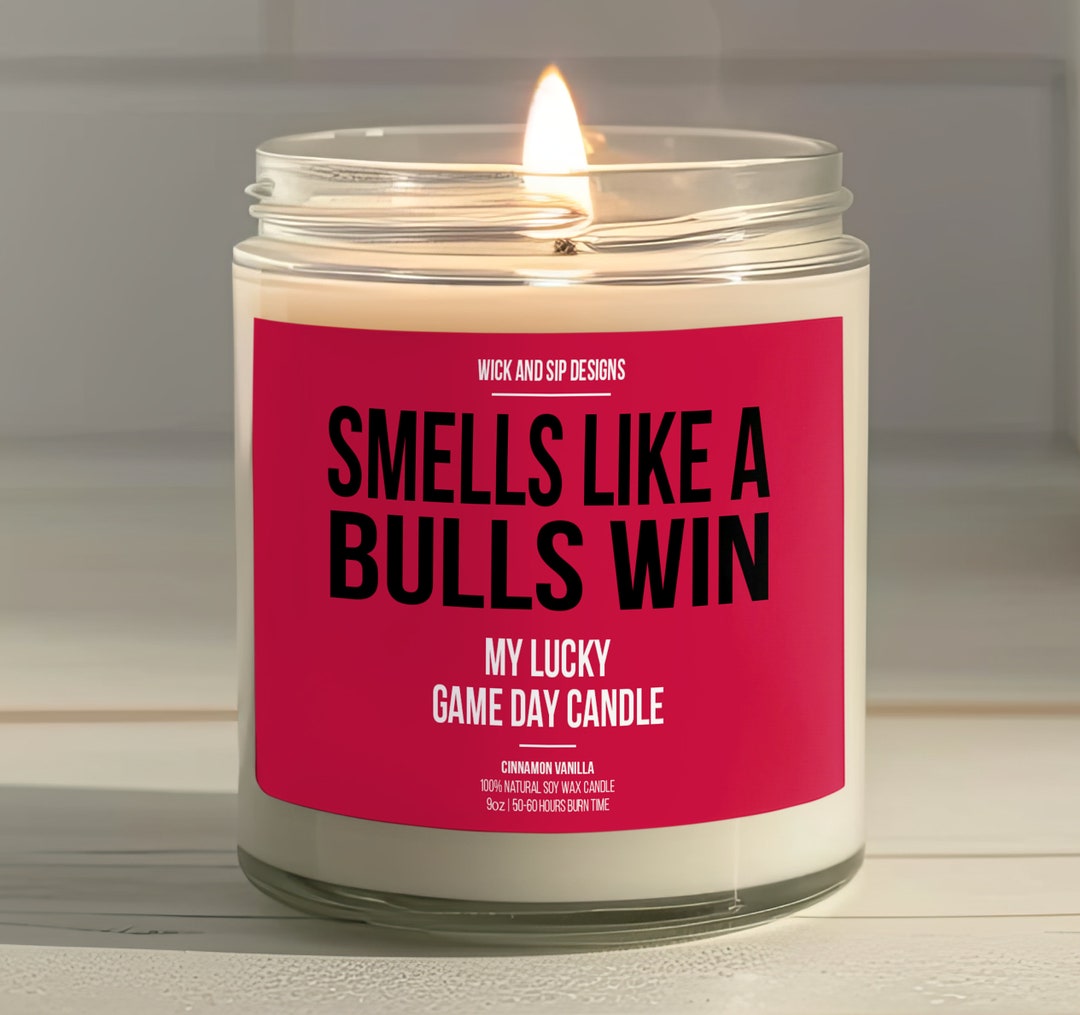 Smells Like A Bulls Win, Chicago Bulls My Lucky Game Day Candle, Gift ...