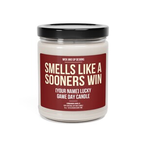 Personalized Smells Like A Sooners Win Candle, Custom Oklahoma Candle ...