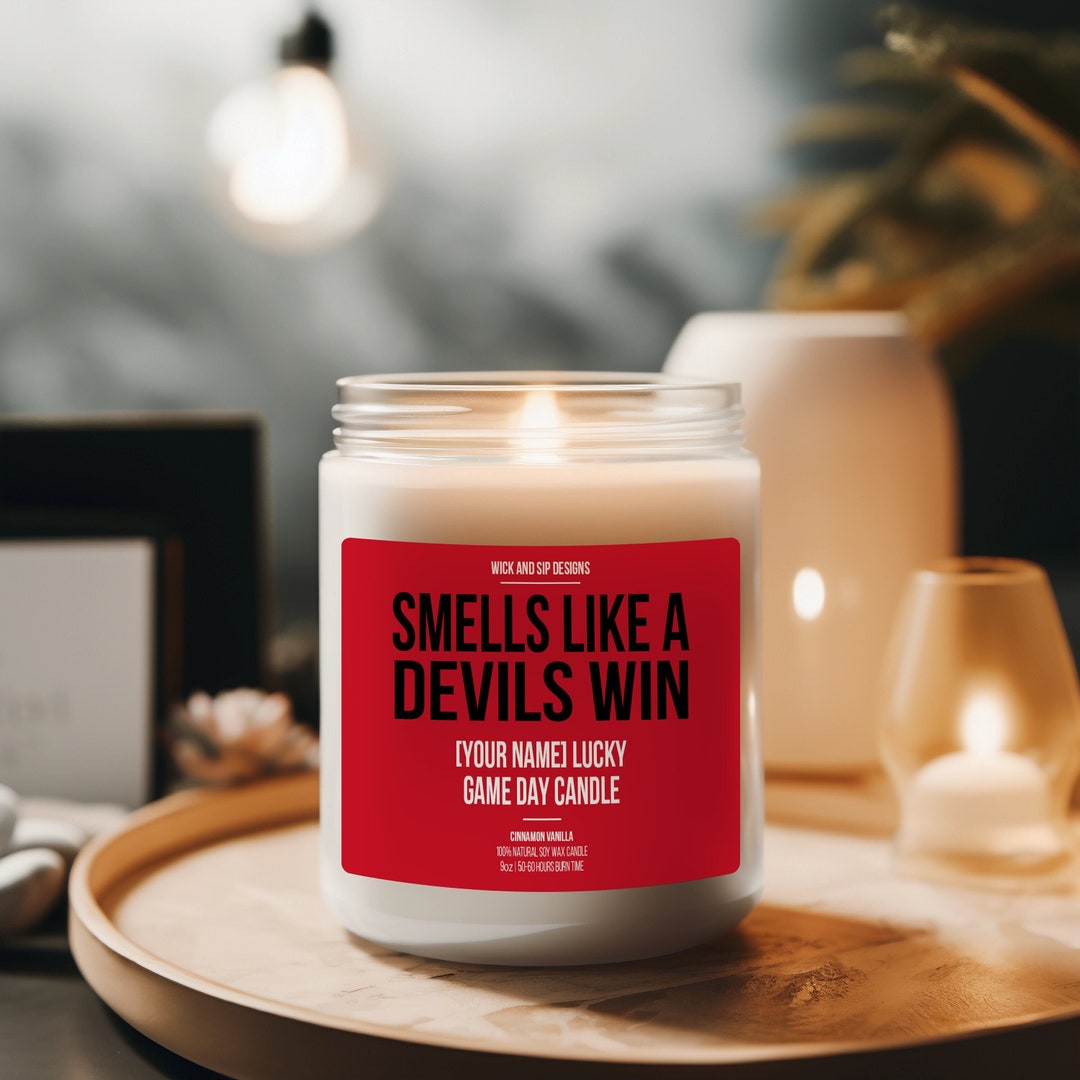 Personalized Smells Like A Devils Win Candle NJ Devils Lucky Game Day ...