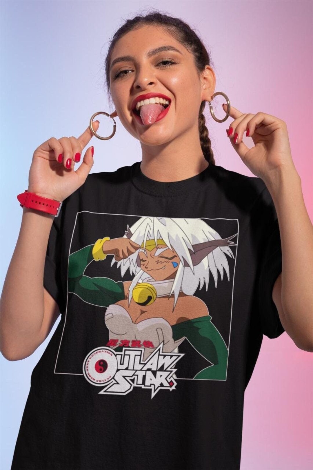 Unisex Outlaw Star Aisha Clanclan 90s Anime T-shirt, Retro Manga Waifu ...