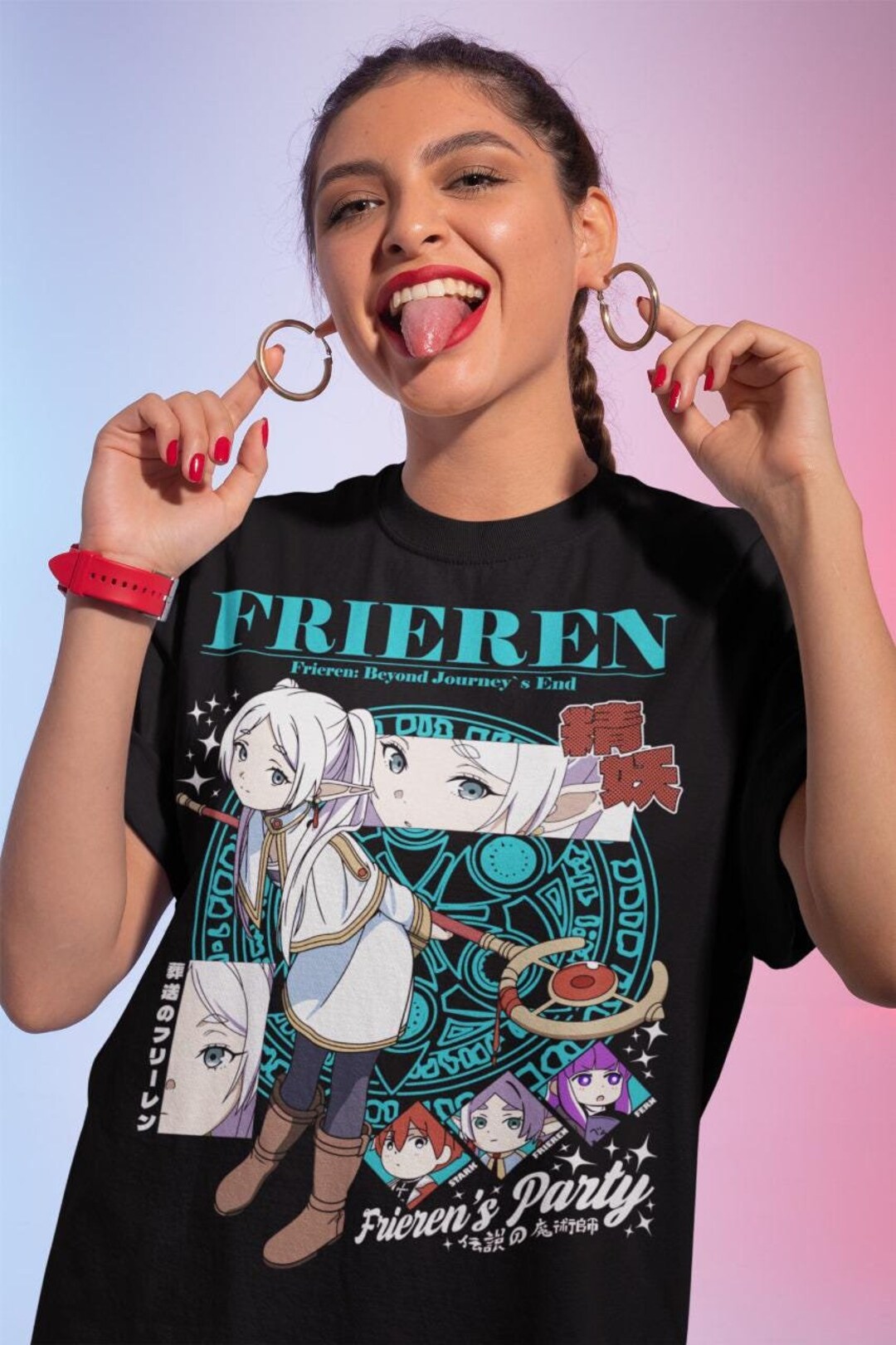 Frieren Tee Beyond the End of the Journey Anime Gifts Fern Stark Girl ...