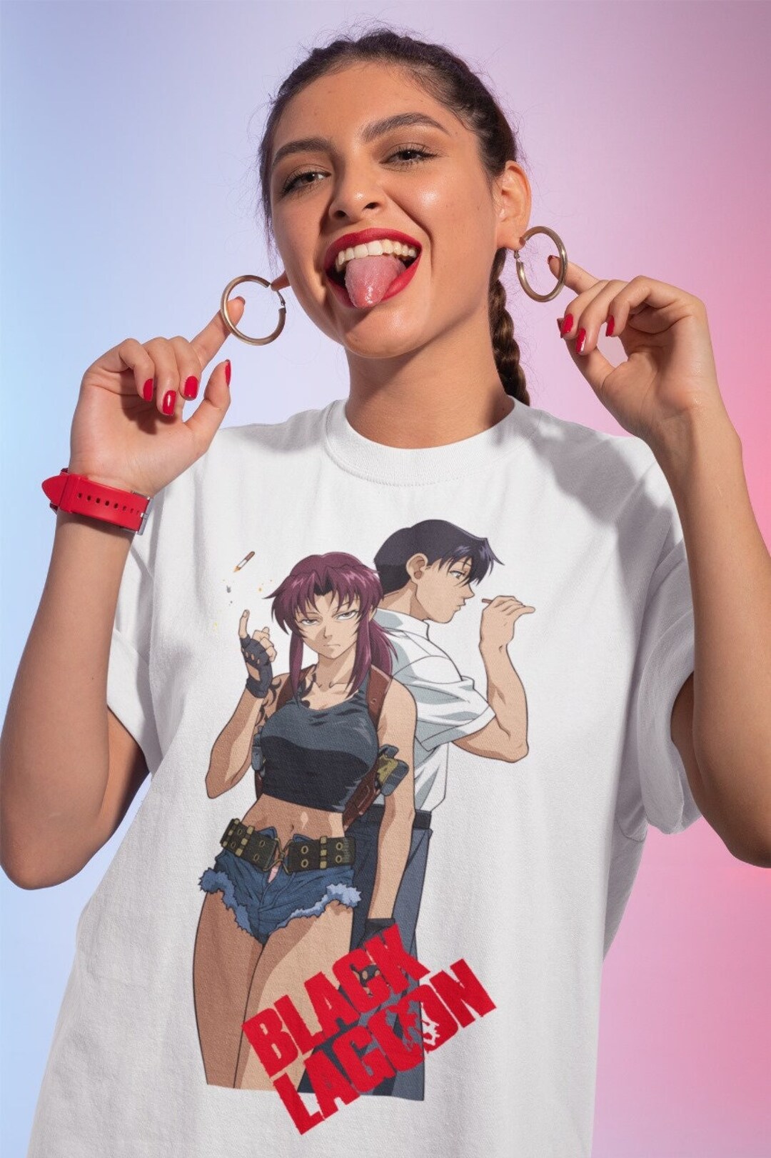 Black Lagoon Anime T Shirt Revy Balalaika Manga Waifu Shirt Etsy