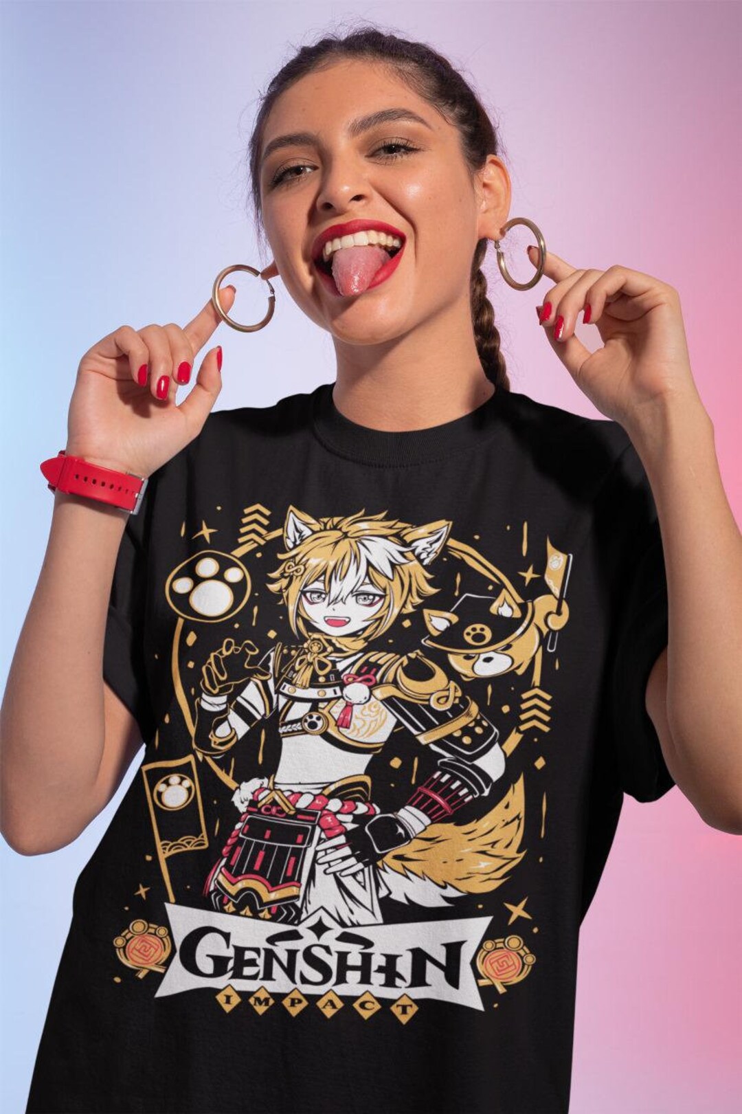 Genshin Impact Gorou Unisext-shirt,gorou,anime,manga,graphic Tee All ...