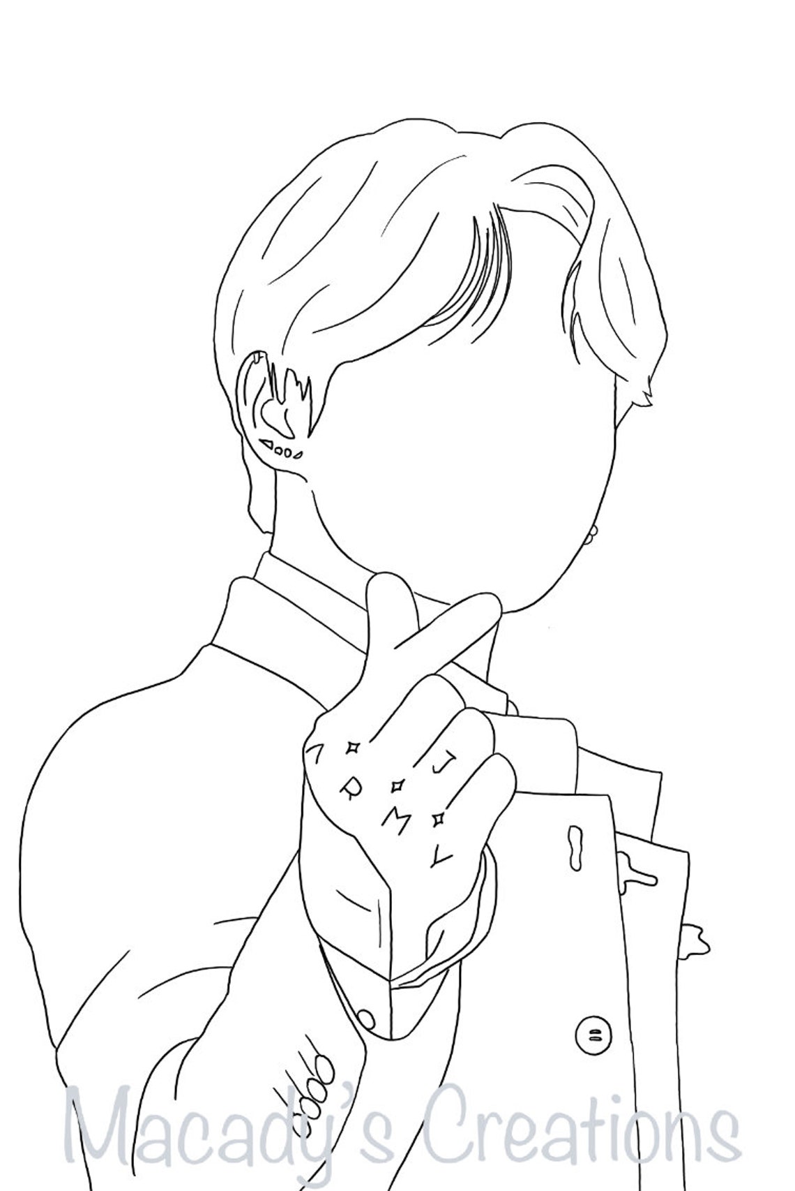 Jungkook BTS Minimalist Faceless Portrait Digital Art Digital Print - Etsy