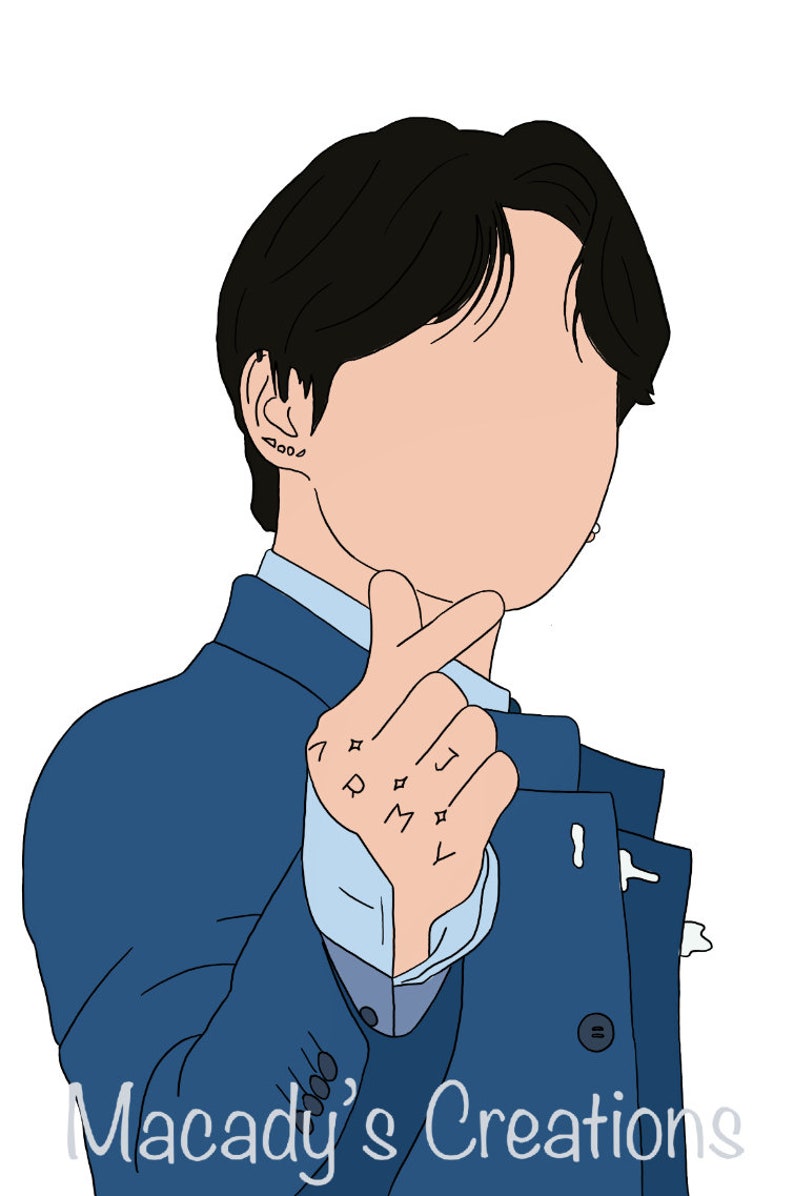Jungkook BTS Minimalist Faceless Portrait Digital Art Digital Print - Etsy