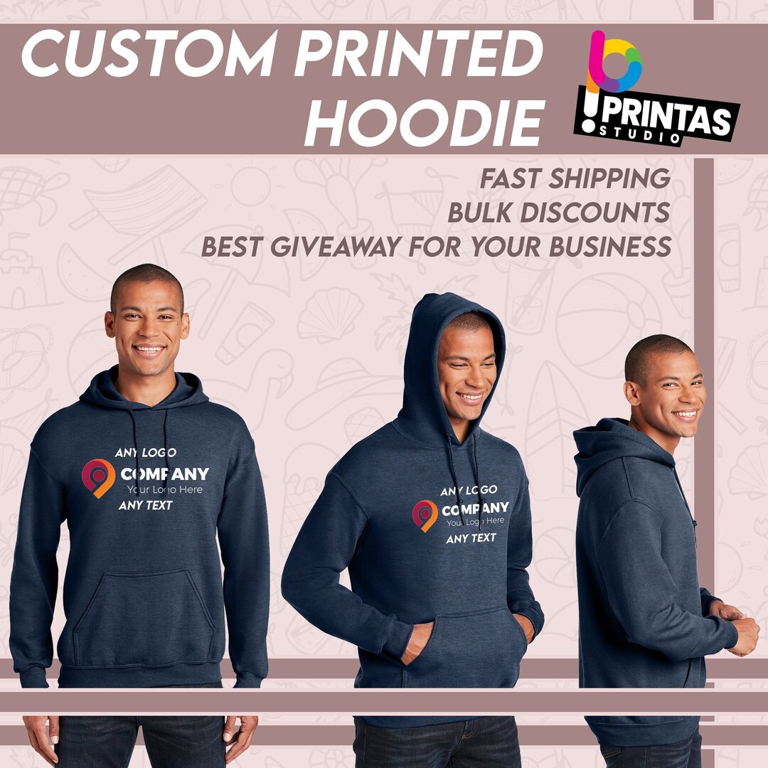 Custom Hoodies With Logo, Custom Text Hoodie Gift, Personalized Hoodie ...