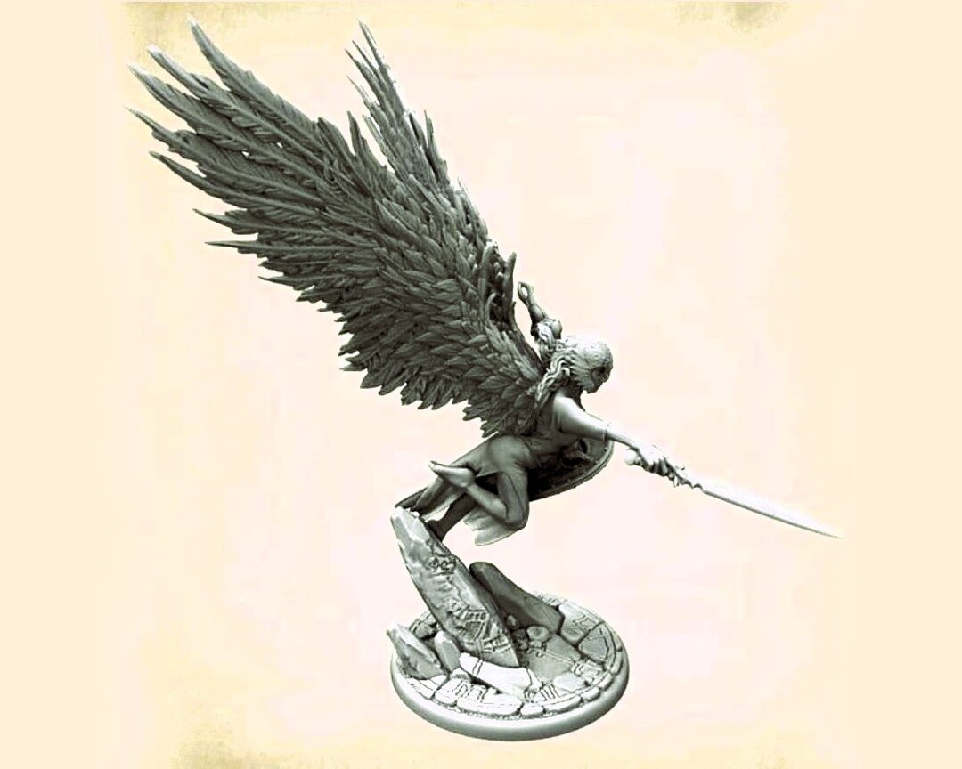 Winged Valkyrie 3D Statue, Digital File, Stl File for 3D Printers ...