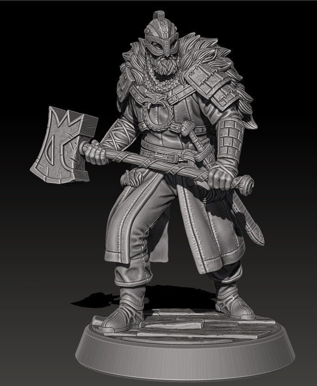 Hammer Warrior 3D Statue, Digital File, Stl File for 3D Printers ...