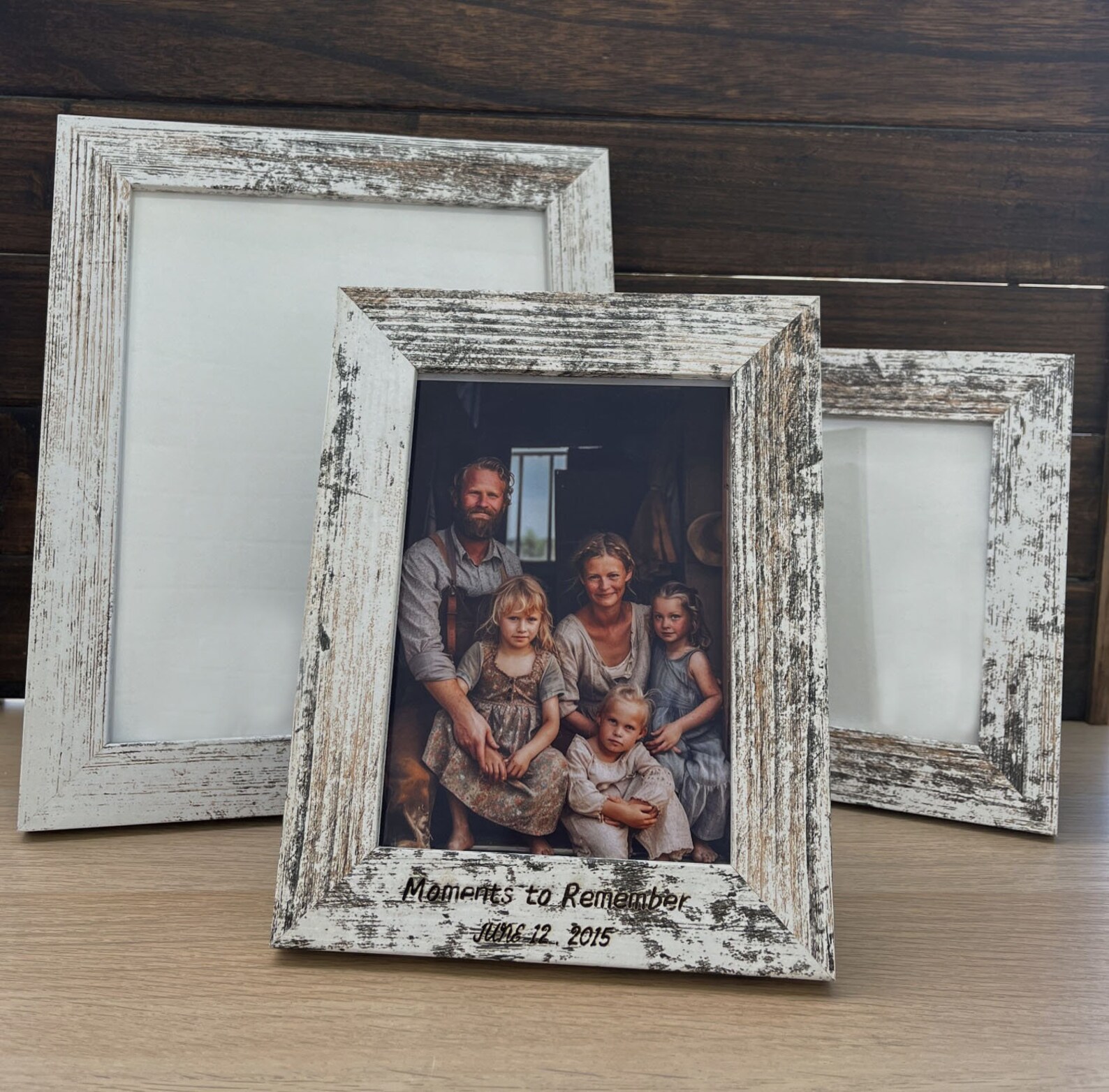 Rustic Photo Frames, Faux Barnwood Picture Frame, Rustic Farmhouse ...