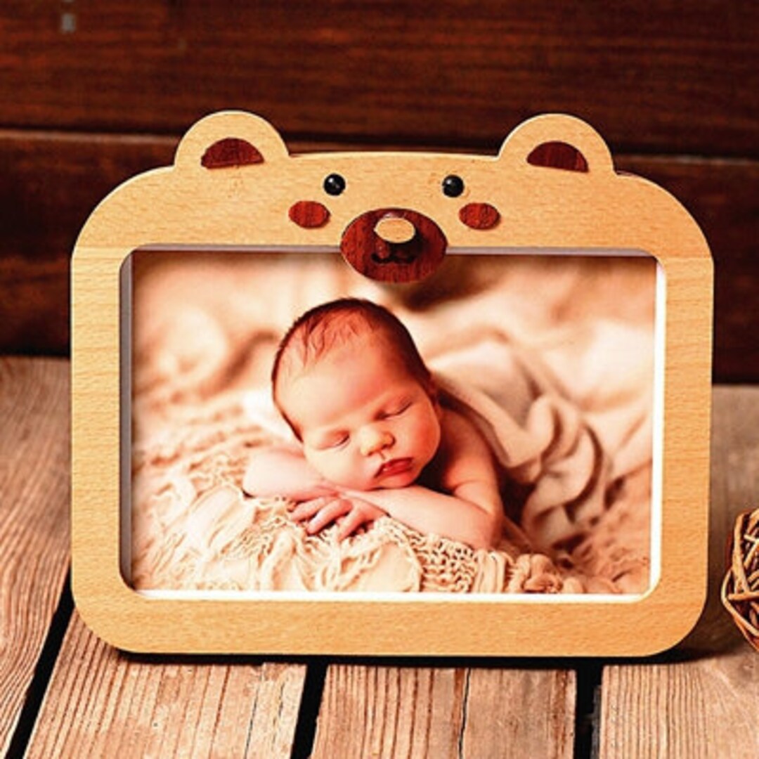 Cute Bear Photo Frame DIY Set. Personalized Baby Picture Frame. Birth ...