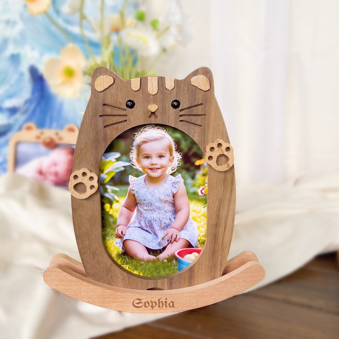 Creative Wooden Children's Photo Frame, Engraved Photo Frame, Cute ...