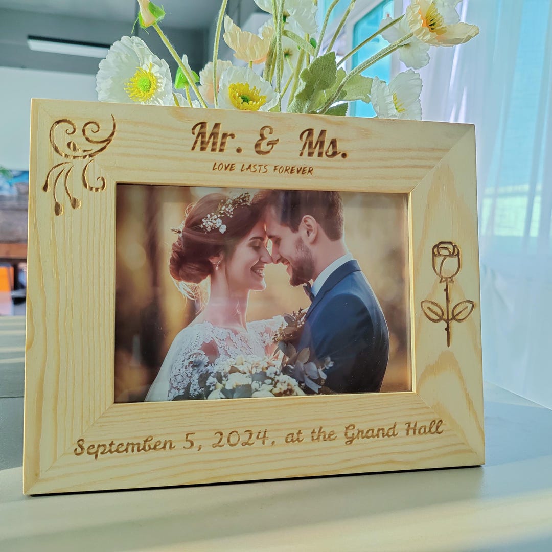 Custom Natural Beech Wood Photo Frame . Wedding Frame, Wedding Gift ...