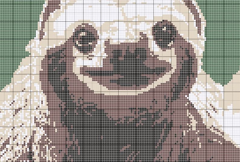 Sloth, Crochet, Colorwork, Chart, Afghan, Pattern, Blanket, Graphghan ...