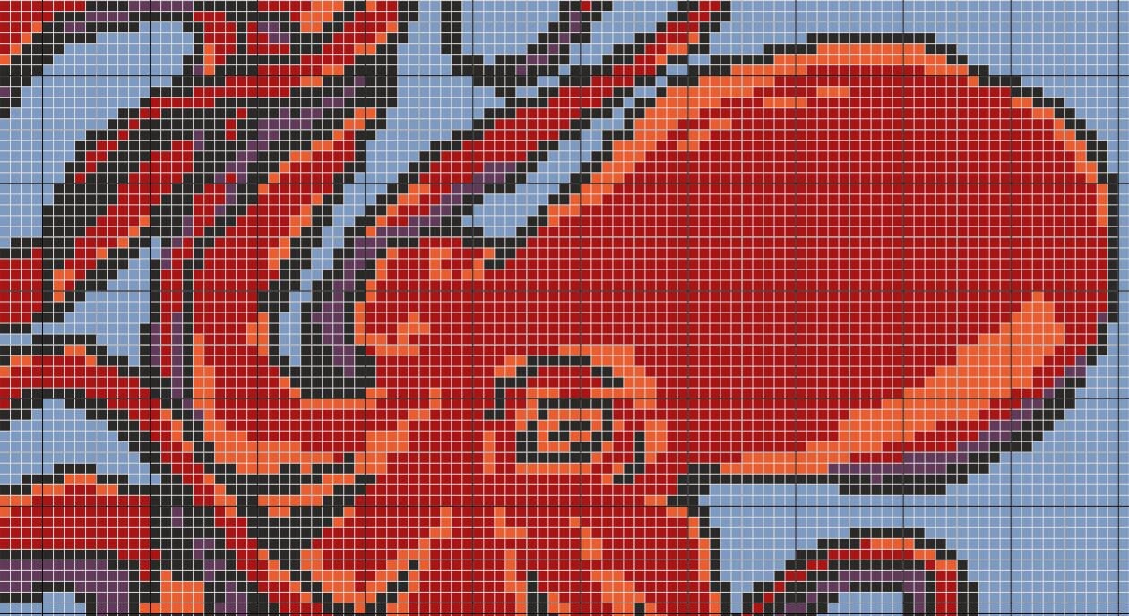 Pacific Red Octopus, Crochet, Colorwork, Chart, Afghan, Pattern ...